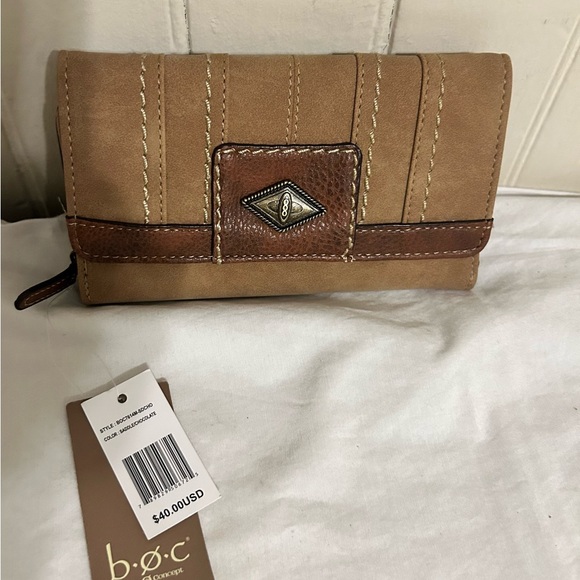 boc | Bags | Boc Born Concept Trifold Wallet Saddlechocolatenwt | Poshmark
